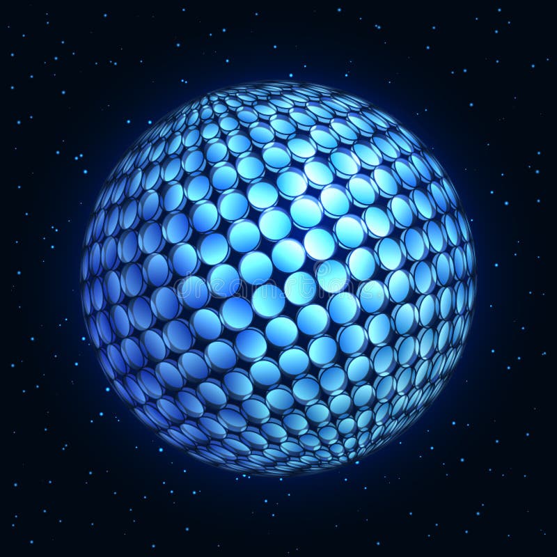 Design Element Abstract Sphere with Light Effect. Stock Vector ...