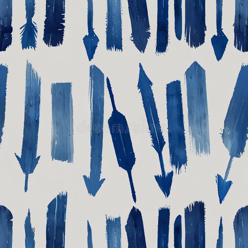 Design Element - Blue Hand Painted Arrow Isolated Stock Illustration ...