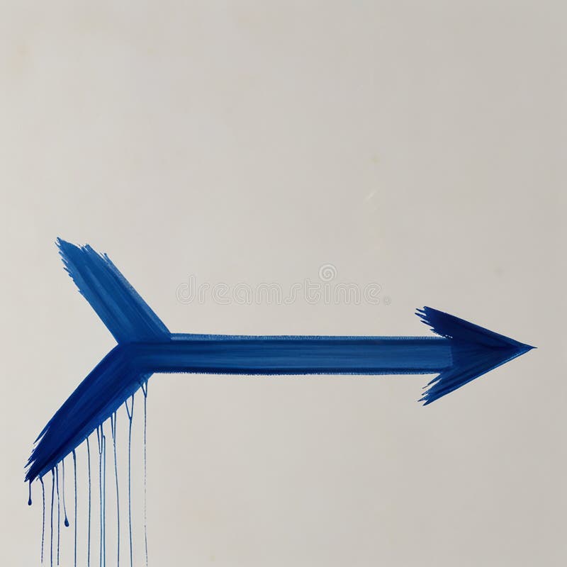 Design Element - Blue Hand Painted Arrow Isolated Stock Illustration ...
