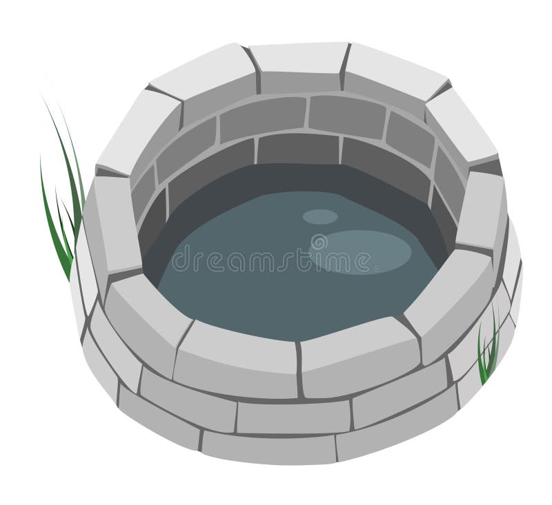 Design Element - a Brick Well. Stock Vector - Illustration of water ...