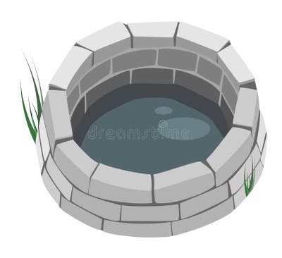 Design Element - a Brick Well. Stock Vector - Illustration of water ...
