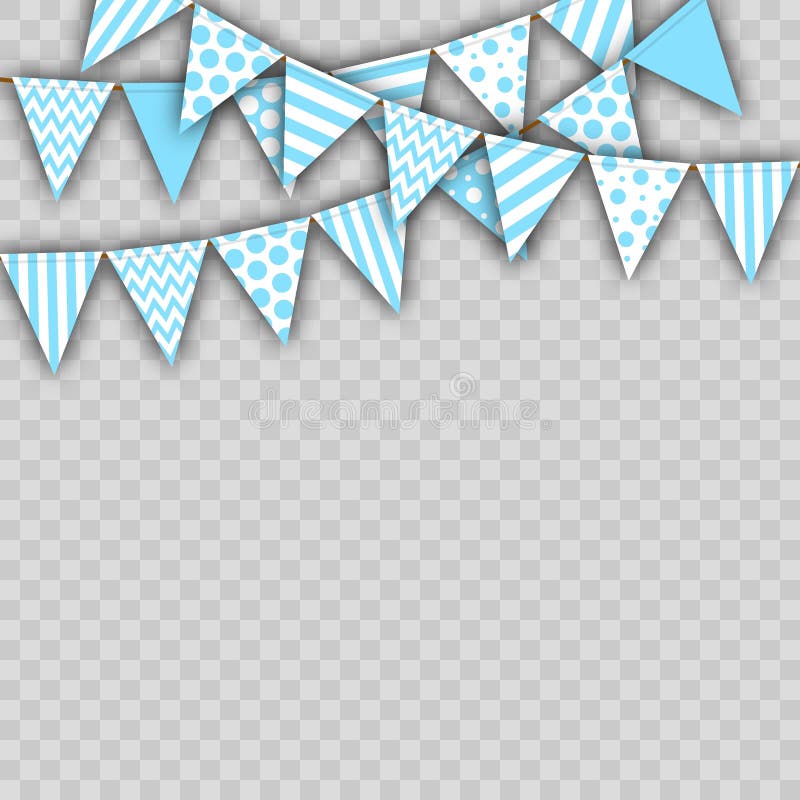 Holiday Flags, Vector Illustration of Several Streamers with Triangular ...