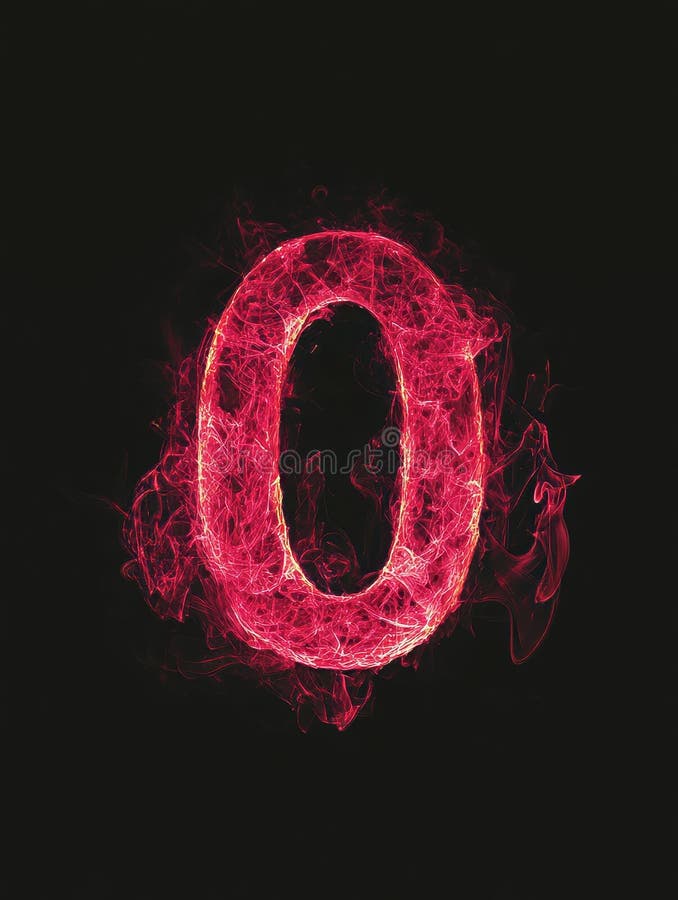 The Design Element Consists of a Fiery Number Zero, Smoke, and Dark ...