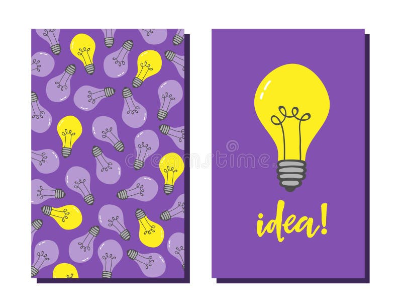 Idea lamp card template stock vector. Illustration of electricity ...