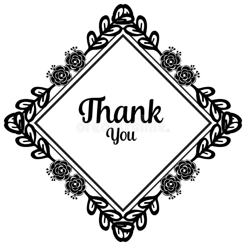 Design Element Floral Frame, Background Black White, for Card Thank You ... Design Element Floral Frame, Background Black White, for Card Thank You ...