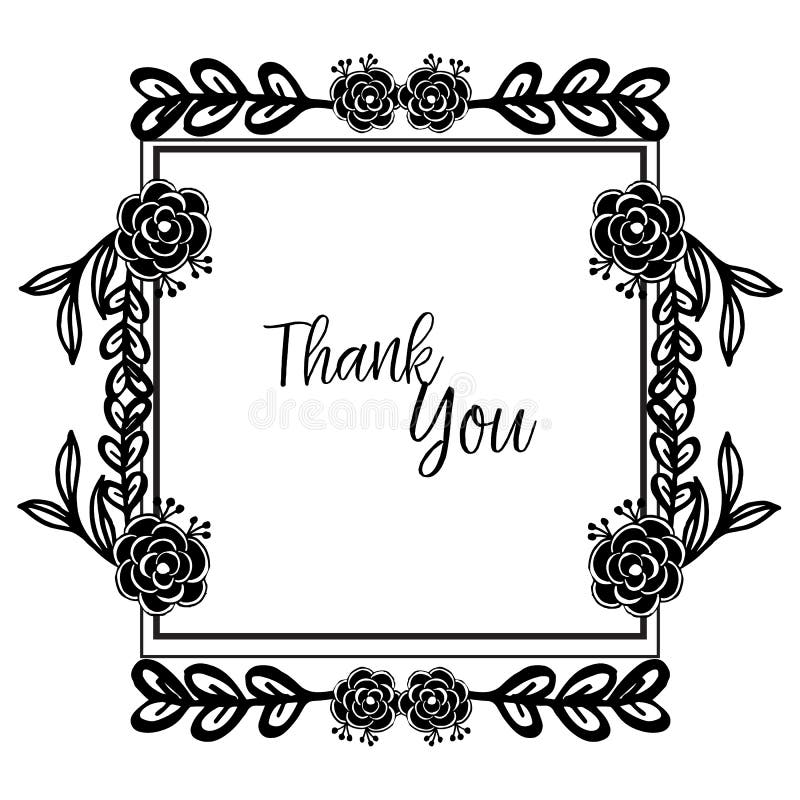 Design Element Floral Frame, Background Black White, for Card Thank You ... Design Element Floral Frame, Background Black White, for Card Thank You ...