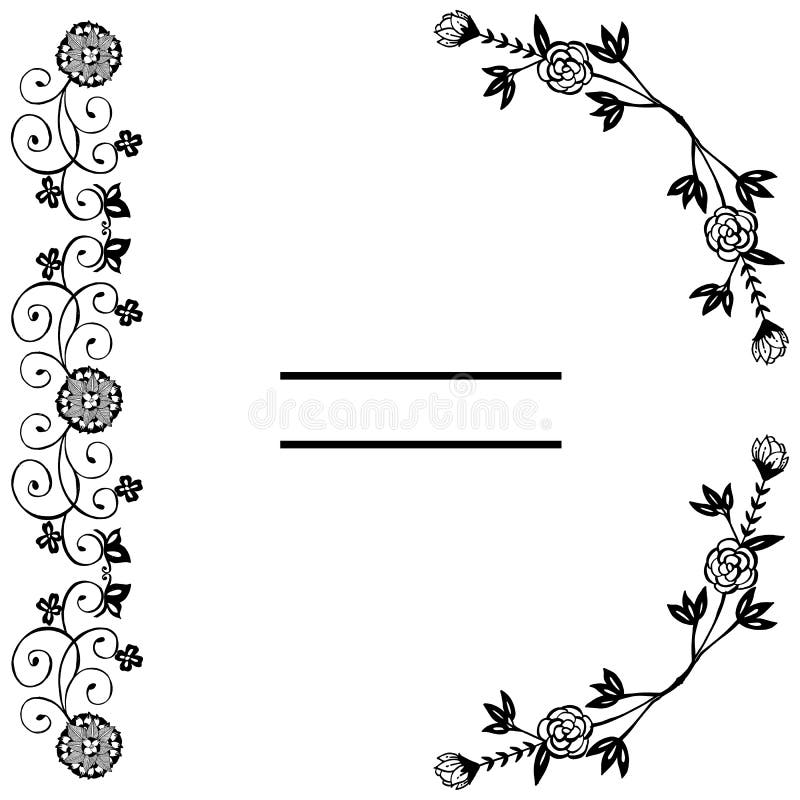 Design Element Floral Frame, Black Silhouette with White Backdrop ... Design Element Floral Frame, Black Silhouette with White Backdrop ...