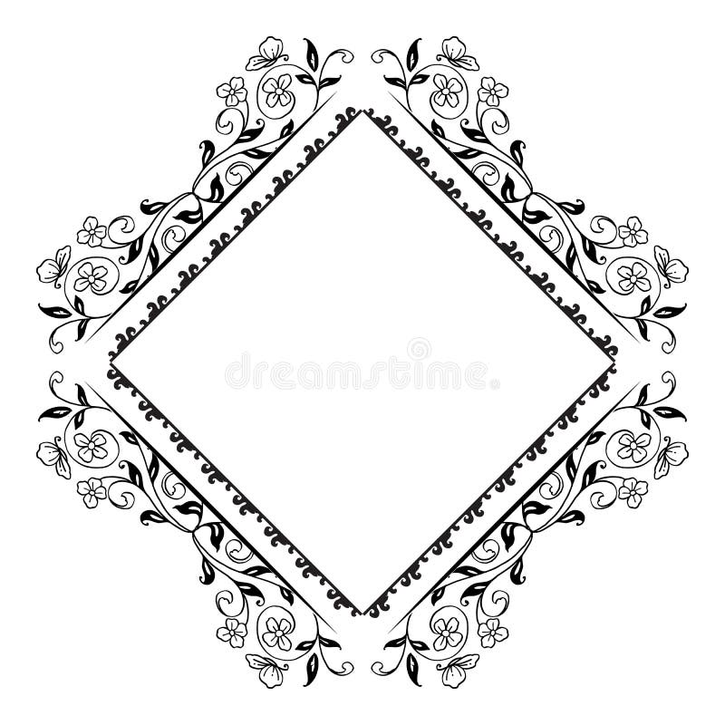 Design Element Floral Frame, Set Cute Flowers, Border Frame, for ... Design Element Floral Frame, Set Cute Flowers, Border Frame, for ...
