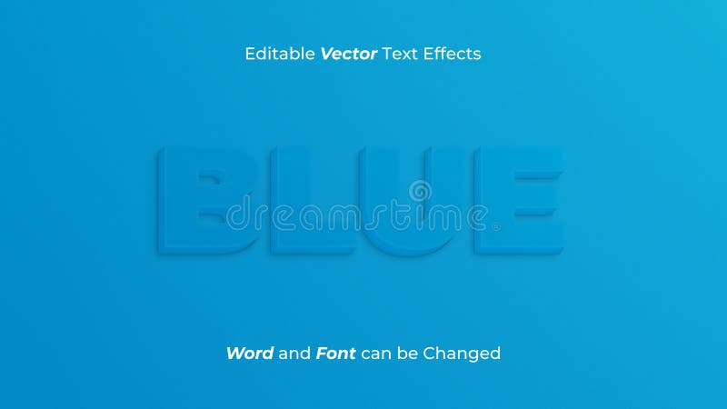 3d Editable Low Contrast Blue Text Effect Stock Vector - Illustration ...