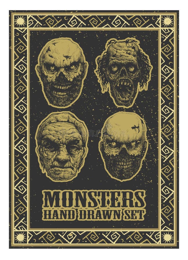 Design Element for Halloween. Hand Drawn Stock Illustration ...