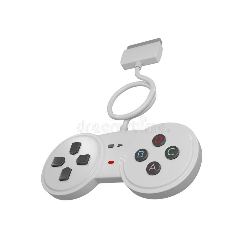 Gamepad 3d Model. 3d Rendering Retro Video Game Control Stock Image ...