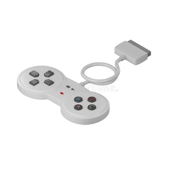 Gamepad 3d Model. Isometric 3d Rendering of Retro Wired Video Game ...