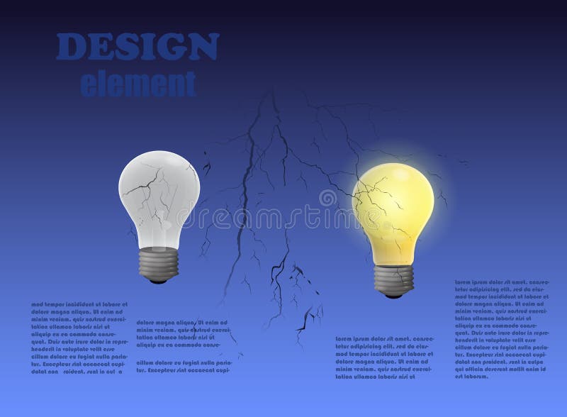 Design Element with Light Bulbs Stock Vector - Illustration of ...