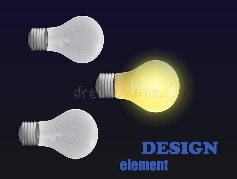 Design Element with Light Bulbs Stock Vector - Illustration of ...