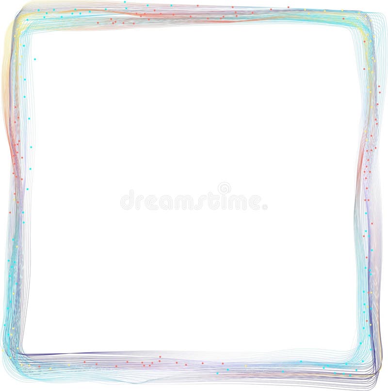 Design Element. Many Wave Lines Form a Distorted Square. Colorful Waves ...