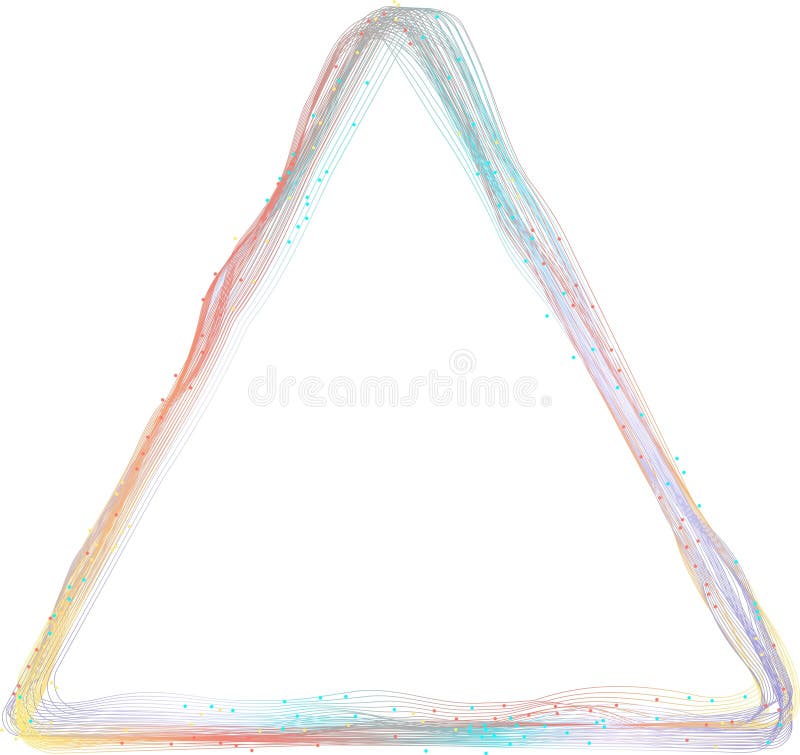 Design Element. Many Wave Lines Form a Distorted Triangle. Colorful ...