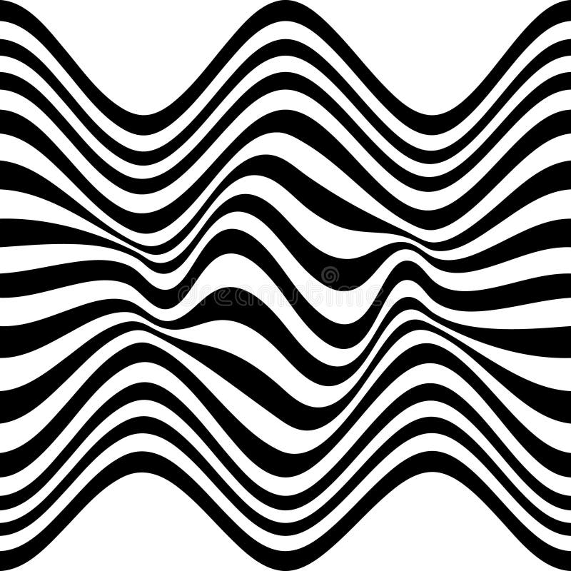 Black Abstract Distorted Stripes Background Stock Vector - Illustration ...
