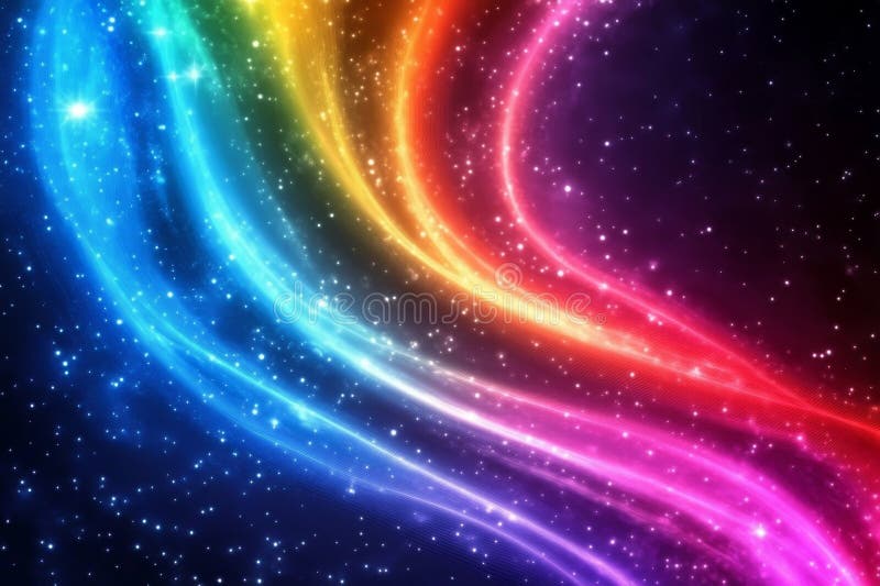 Design Element Number One Consists of Abstract Glowing Waves and a Dark ...