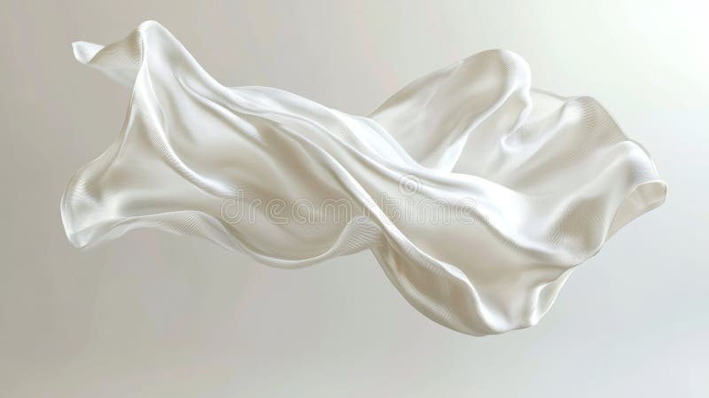 Design Element with a Piece of Blowing Fabric Banner, Adding ...