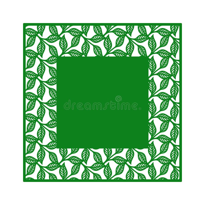 Vector Square Frame with a Pattern of Leaves and Copy Space Place for ...