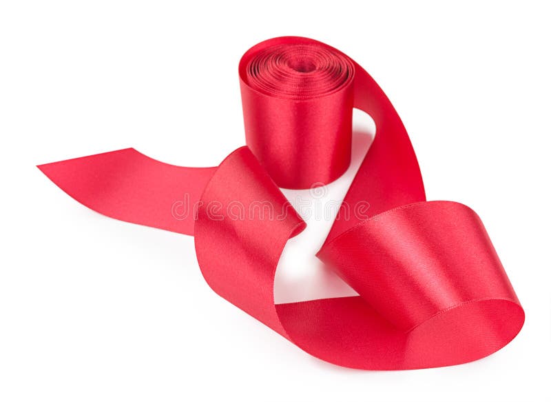 Design Element. Red Ribbon Isolated on White Stock Image - Image of ...