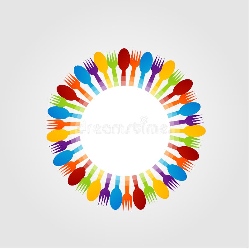 Design Element with Spoons and Fork Stock Vector - Illustration of ...