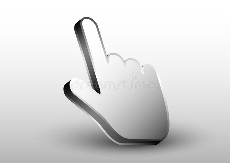 Hand cursor 3d effect stock vector. Illustration of guide - 105680569