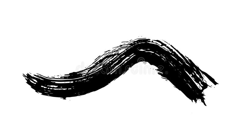 Wavy Brush Stroke Hand Drawn Stock Vector - Illustration of abstract ...