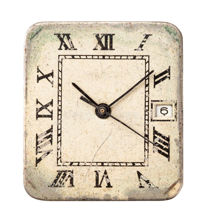 Design Element. Vintage Clock Face Isolated on White Background Stock ...