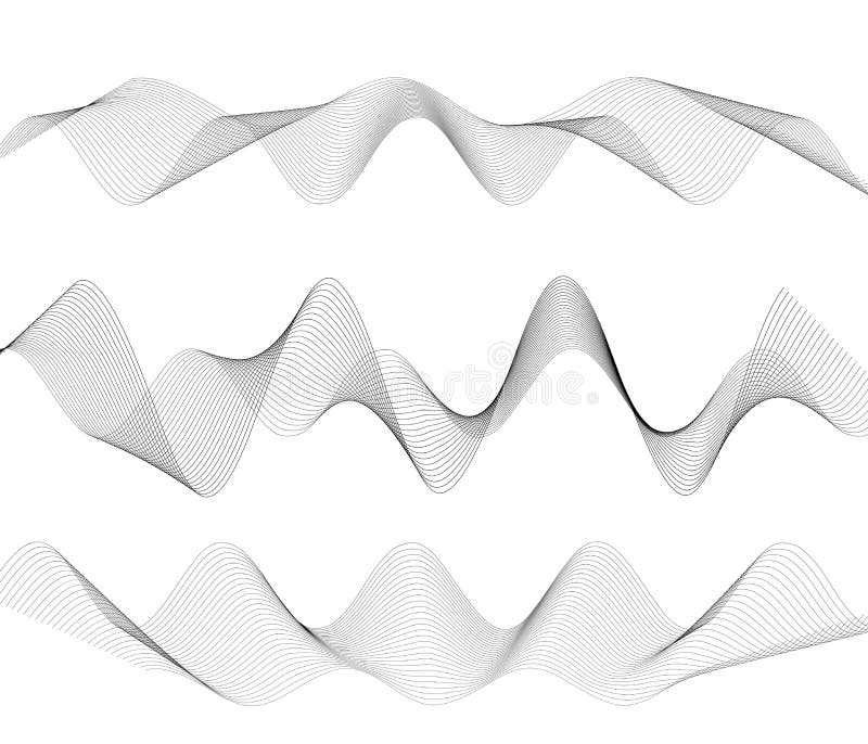 Design Element Wavy Ribbon from Many Parallel Lines06 Stock Vector ...