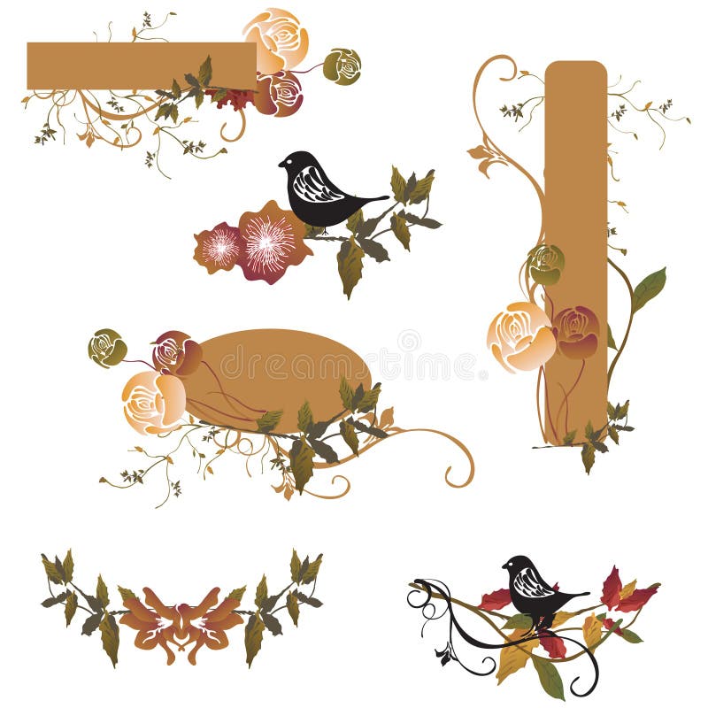 Birds Design Elements Stock Illustrations – 12,168 Birds Design ...