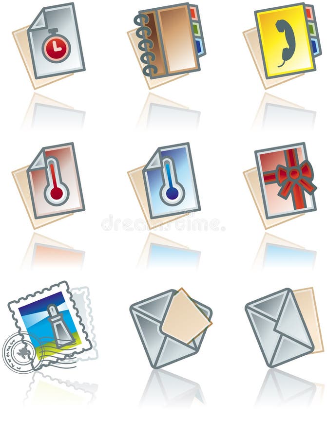 Design Elements 45b. Paper Suff Icons Set Stock Vector - Illustration ...