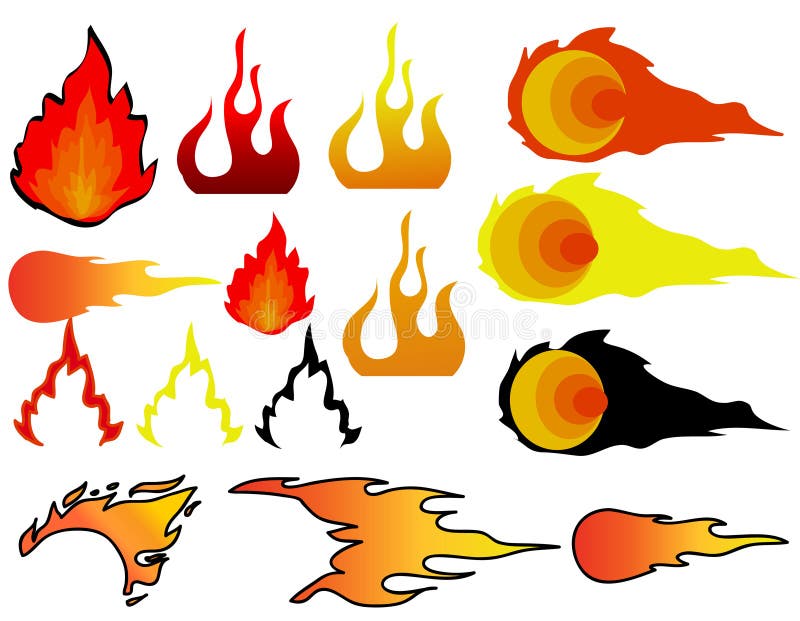 Fire and Flames Vector Icons Stock Vector - Illustration of elements ...