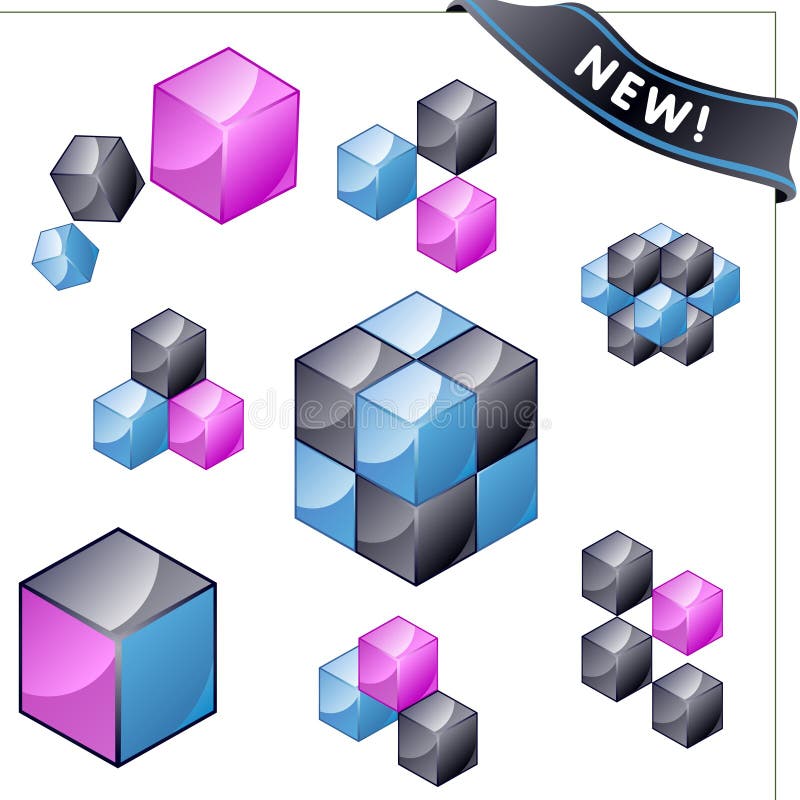 Cube design elements stock vector. Illustration of design - 26517862