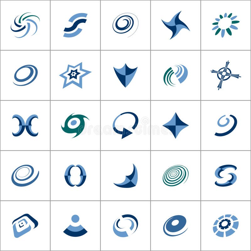 Design Elements. Abstract Icons Set Stock Vector - Illustration of ...