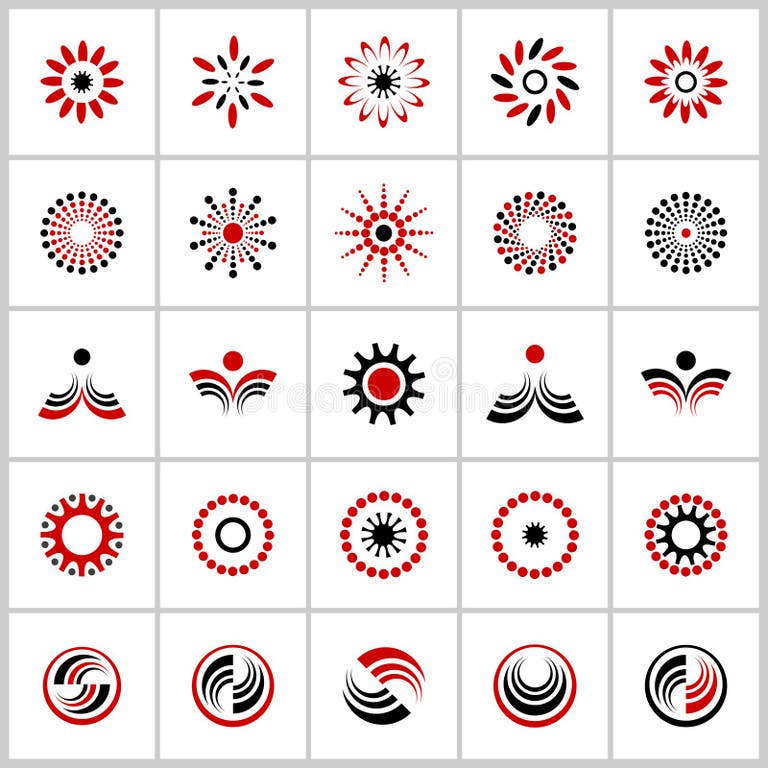 Design Elements. Abstract Icons Set Stock Vector - Illustration of ...
