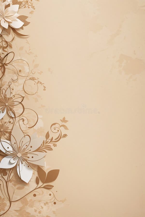 Design Elements on a Basic Beige Paper Texture Background. Stock ...