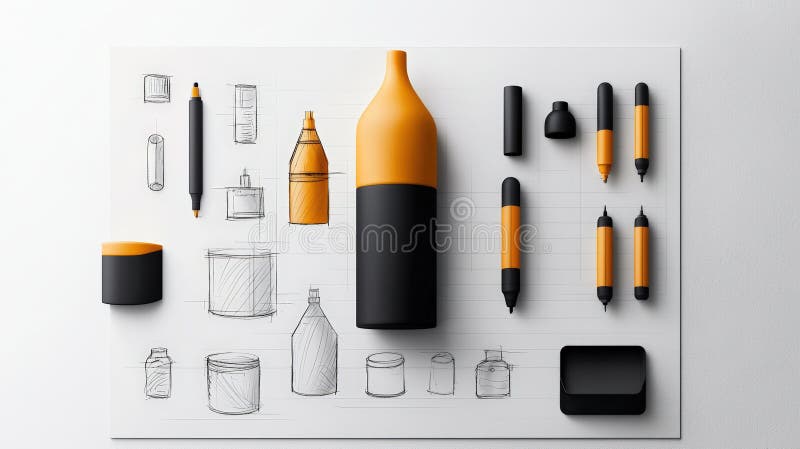 Design Elements Black and Orange Color Scheme Stock Illustration ...