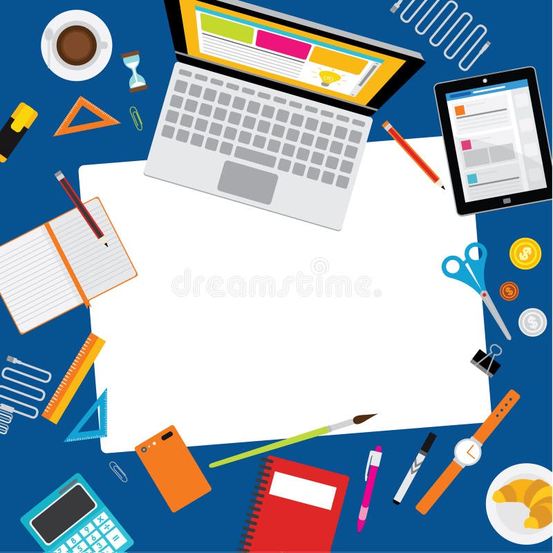 Design Elements for Business Office Workplace Stock Illustration ...