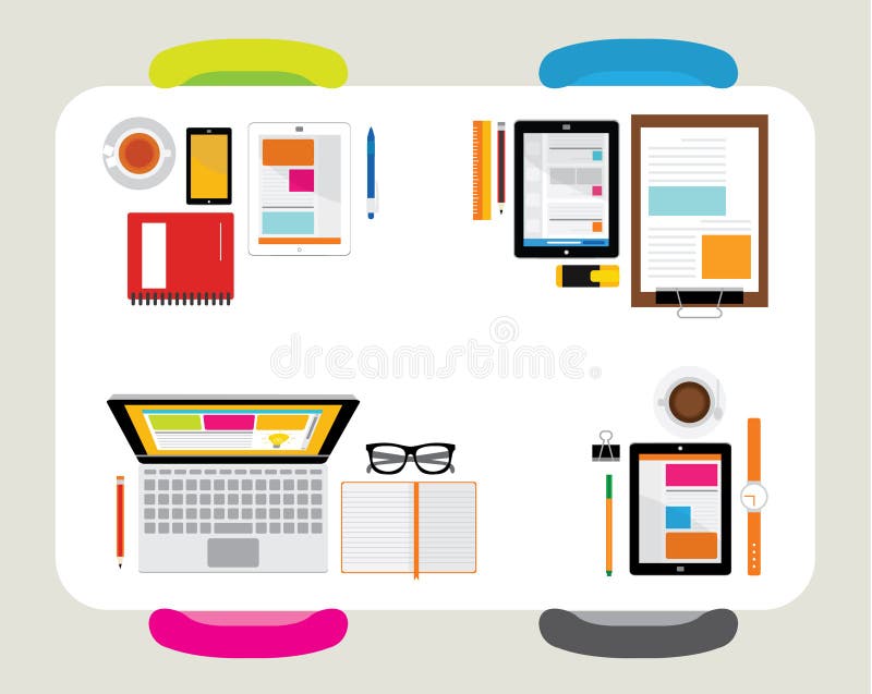 Design Elements for Business Office Workplace Stock Illustration ...