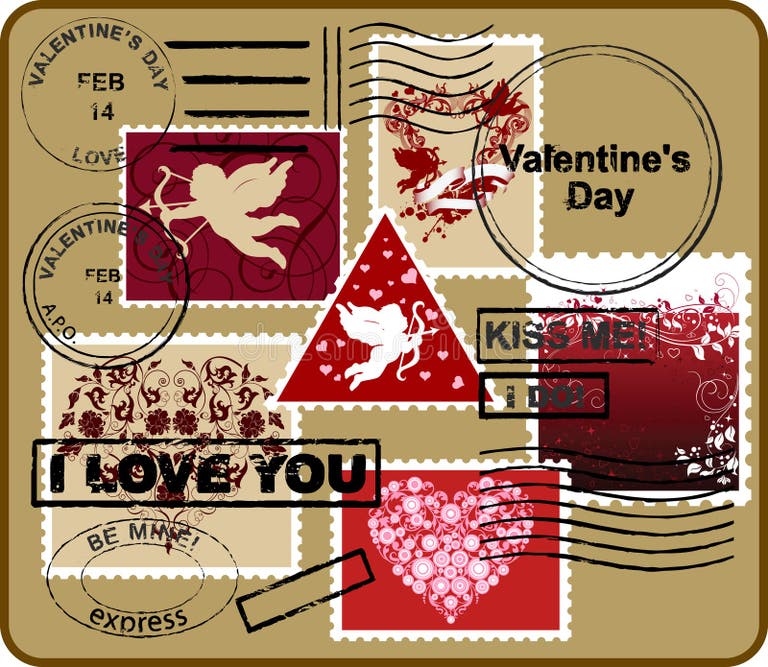 Design Elements for Envelope. Valentine S Day. Stock Vector ...