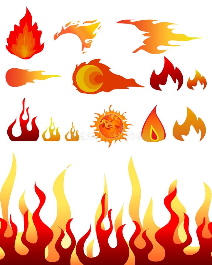 DESIGN ELEMENTS FIRE & FLAMES Stock Vector - Illustration of disaster ...
