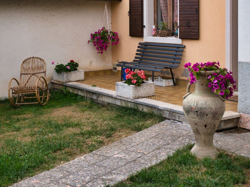 Design Elements of the Green Zone in the Garden Stock Photo - Image of ...