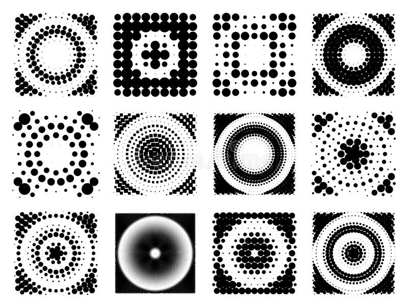 Design Elements. Vector Halftone Dotted Frames Set Stock Vector ...