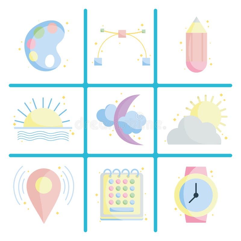 Design elements icons stock vector. Illustration of style - 241676679