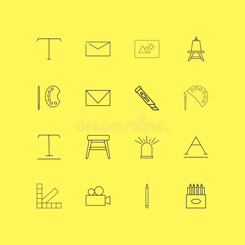 Design Elements Linear Icon Set. Simple Outline Icons Stock Vector ...
