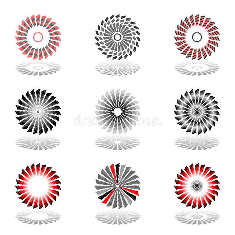 Design Elements with Rotation Movement. Set. Stock Vector ...