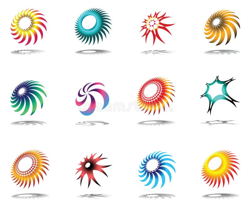 Colorfull logo elements stock vector. Illustration of glossy - 14002299