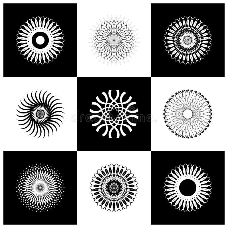 Design Elements Set. Abstract Black and White Icons Stock Vector ... Design Elements Set. Abstract Black and White Icons Stock Vector ...