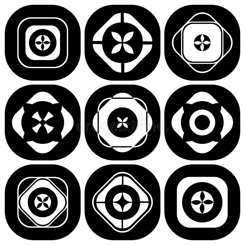 Design Elements Set. Abstract Black and White Icons Stock Vector ... Design Elements Set. Abstract Black and White Icons Stock Vector ...